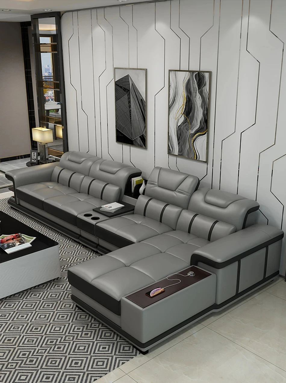 Xijiayi Modern Cheap Sofas - L Shape White Luxury Leather