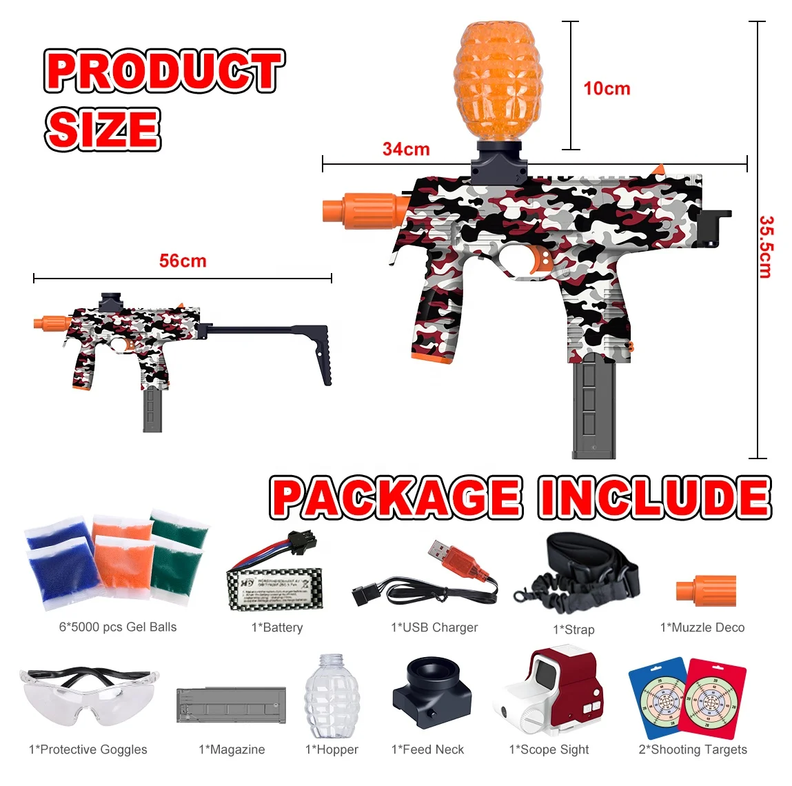 Mp9 Gel Blaster Splatter Nerf Soft Bullet Gun Toy Water Beads Jelly ...