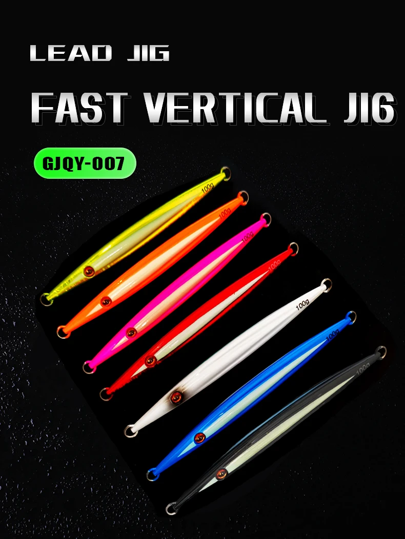 Oem 60g 100g Fast Speed Vertical Fishing Glow Saltwater Metal Pitching Falling Fish Jigs ...