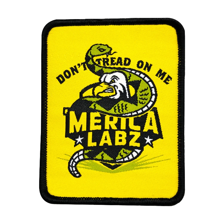 Custom Clothing Logo Patches Merrow Border Woven Badges Fashion Woven ...