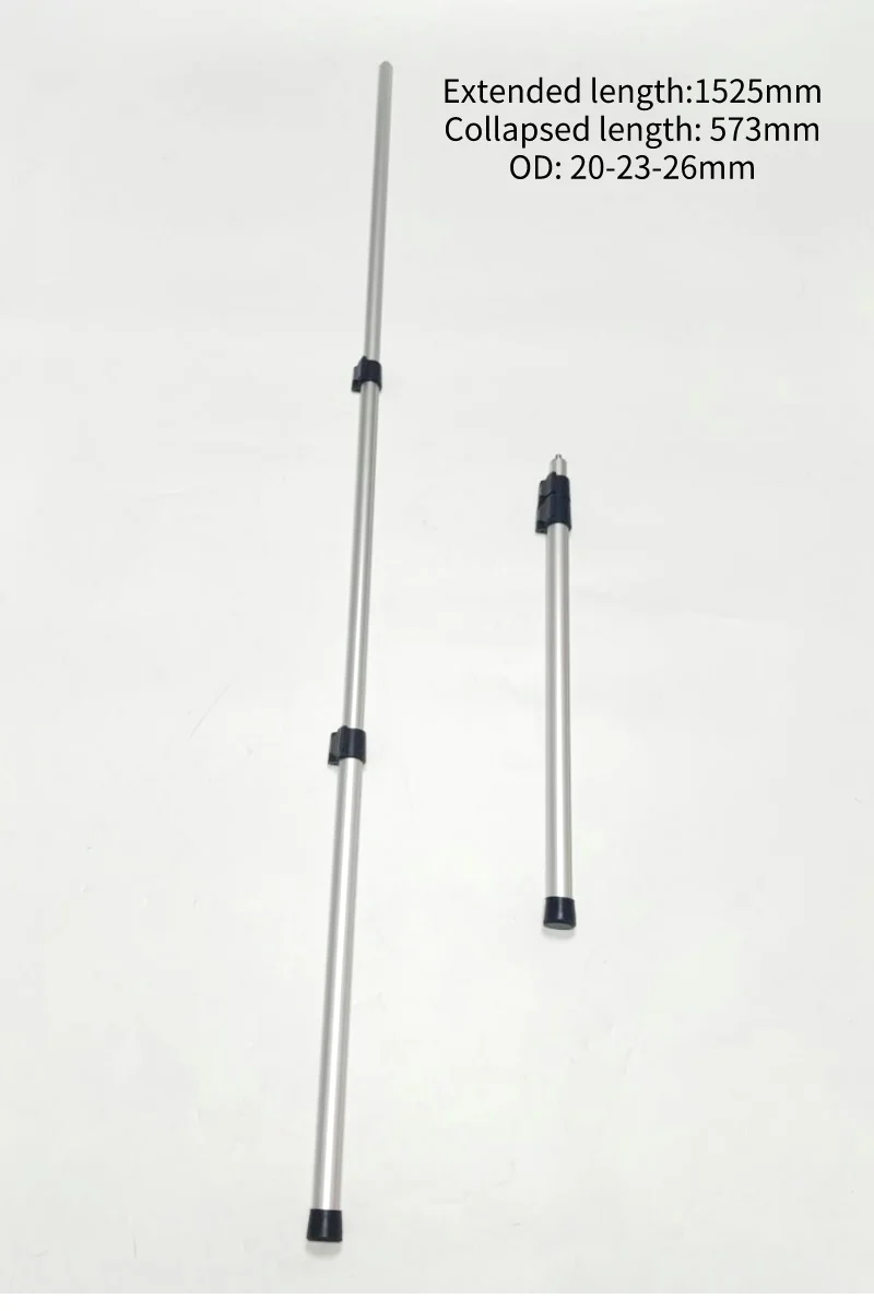 3 Sections Extendable Pole Aluminum Telescoping Tool With Rubber End ...
