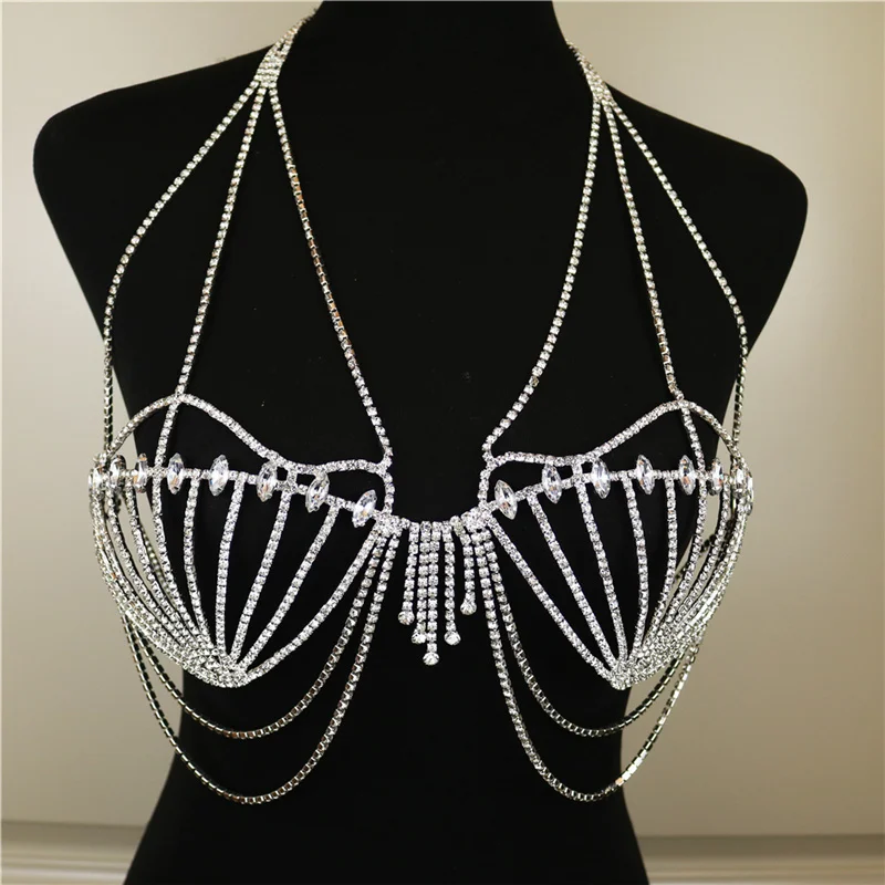 Nightclub Statement Bling Crystal Harness Underwear Sexy Women ...