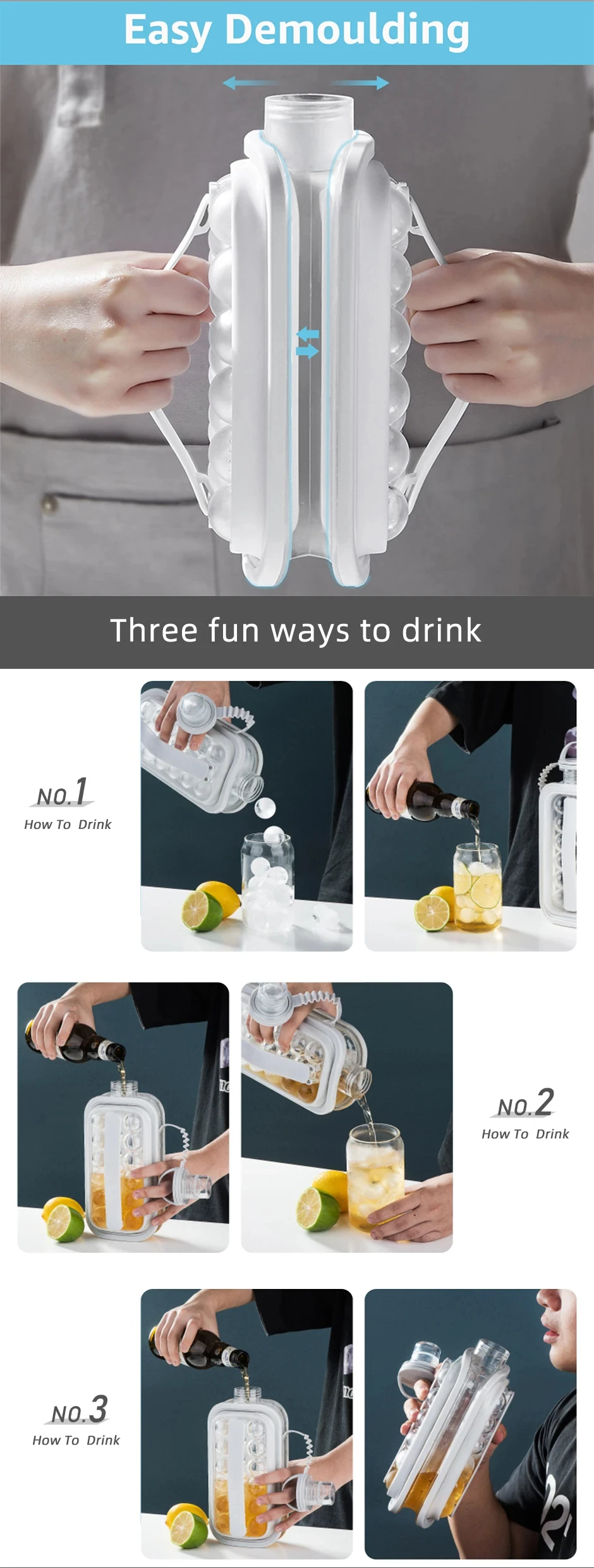Custom Ice Ball Maker Bottle - Perfect for Bar & Kitchen