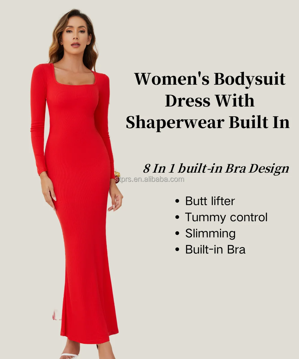 Schufeja 8 In 1 Shaper Dresses Square Neck Plus Size Shapewear For ...