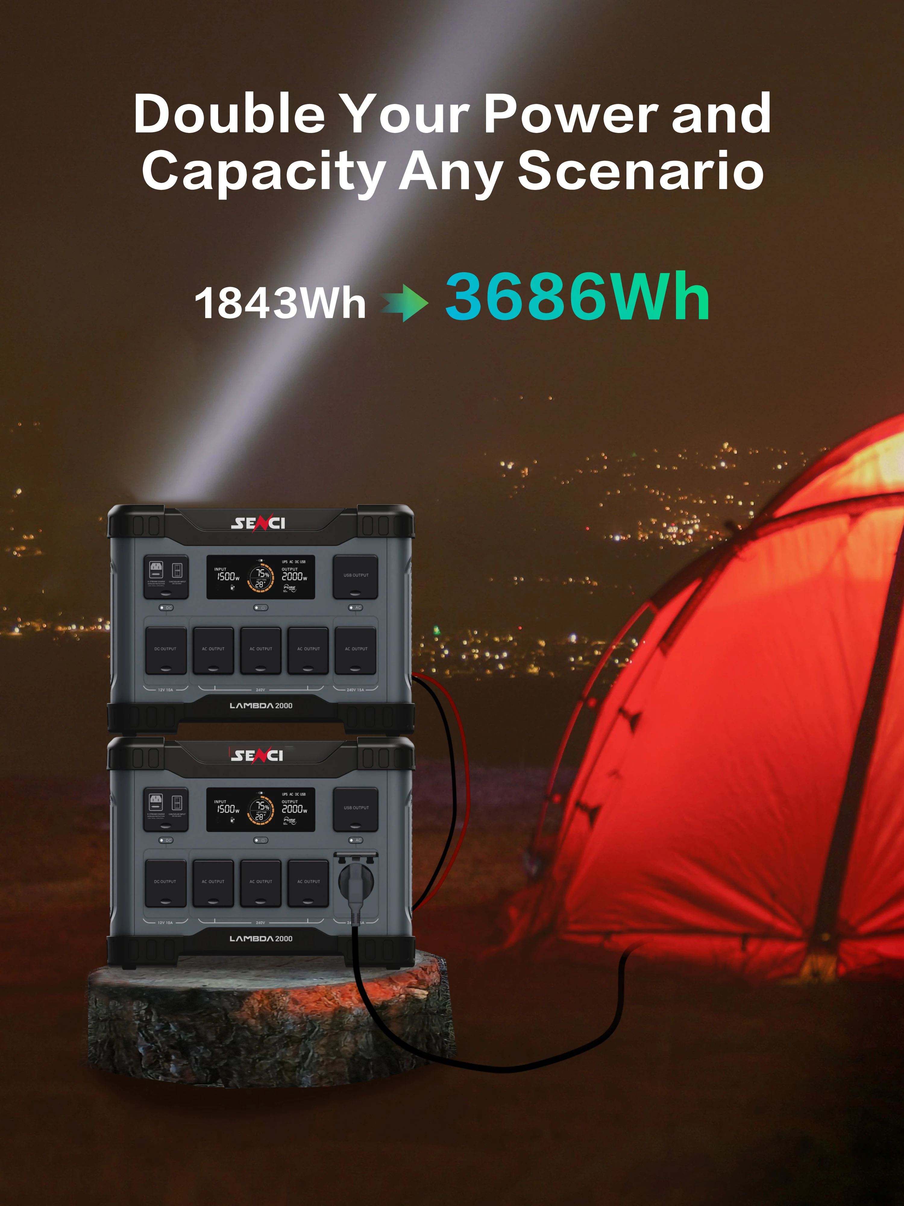 Senci 2000w Solar Generator 1843wh Lifepo4 Rechargeable Battery ...