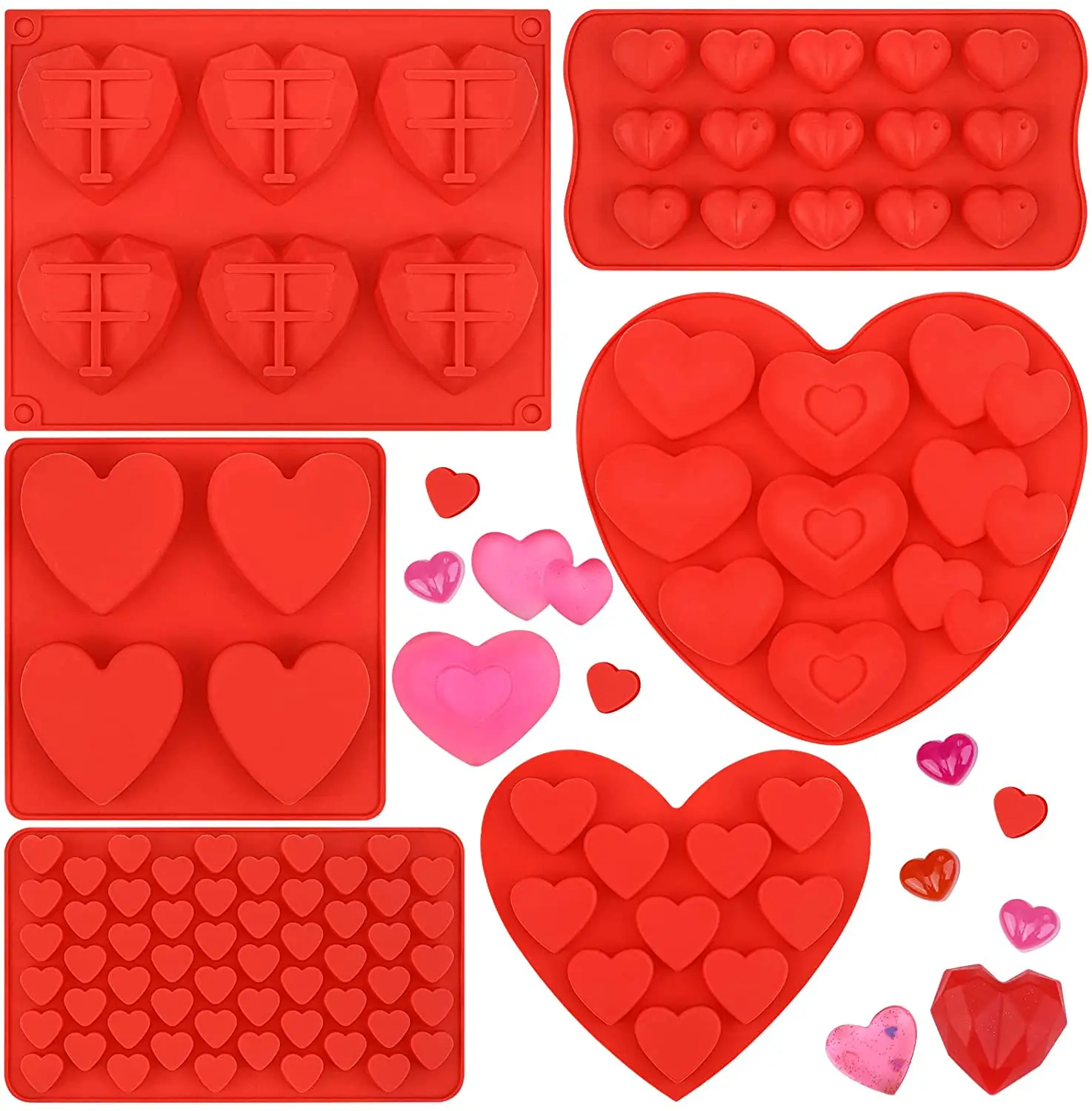 Heart Shape Chocolate Silicon Mold 10 Cavities for Cake for Chocolate ...