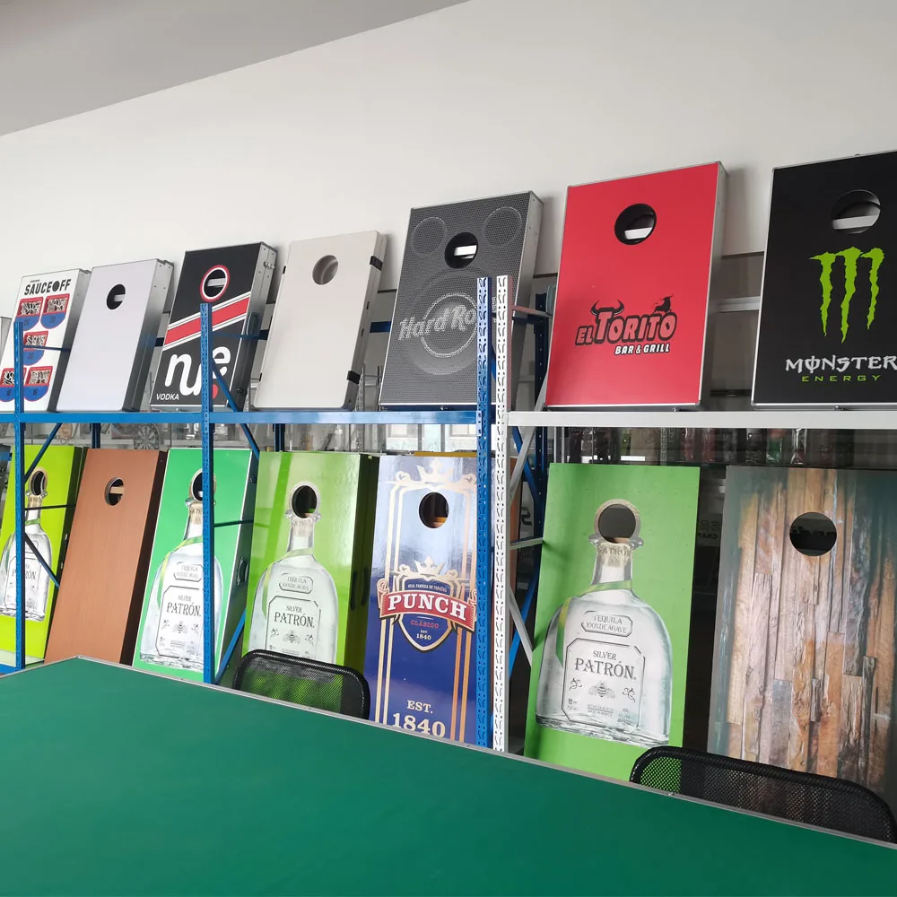 Yumuq 2' X 3' Wood Cornhole Board Game Set With Custom Patterned ...