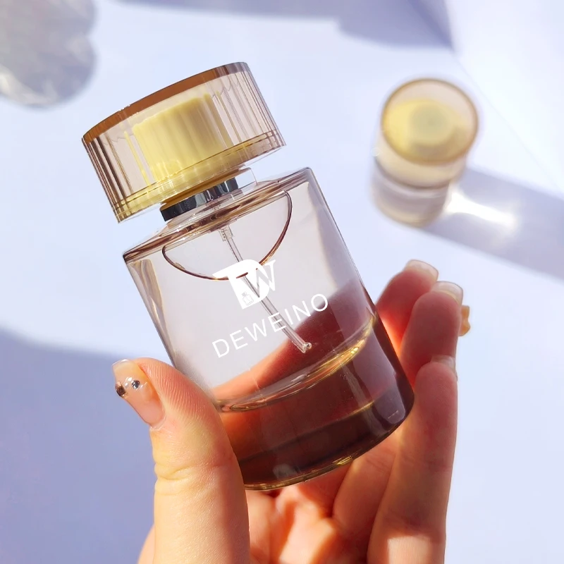 Custom Light Brown Empty Glass Perfume Bottle 50Ml Round Perfume Bottle ...