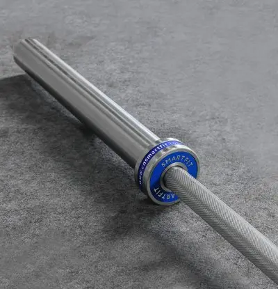 SMARTFIT Gym 7ft Competition Bar Strength Training Barbell Bar Chrome ...