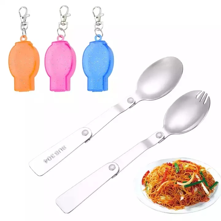 Portable Reusable Collapsable Outdoor Salad Spork Travel Foldable Fork ...