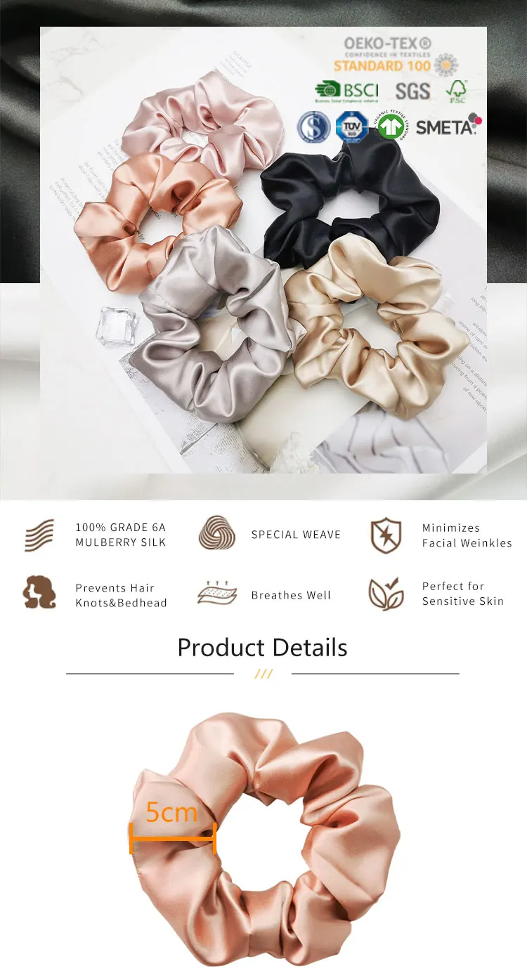 Custom Size Silk Hair Scrunchies - Soft & Damage-free