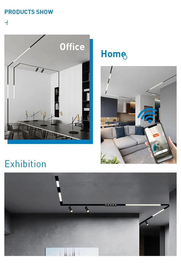 Smart Tuya 48vdc Magnetic Lighting System Led Track Light Linear Light ...