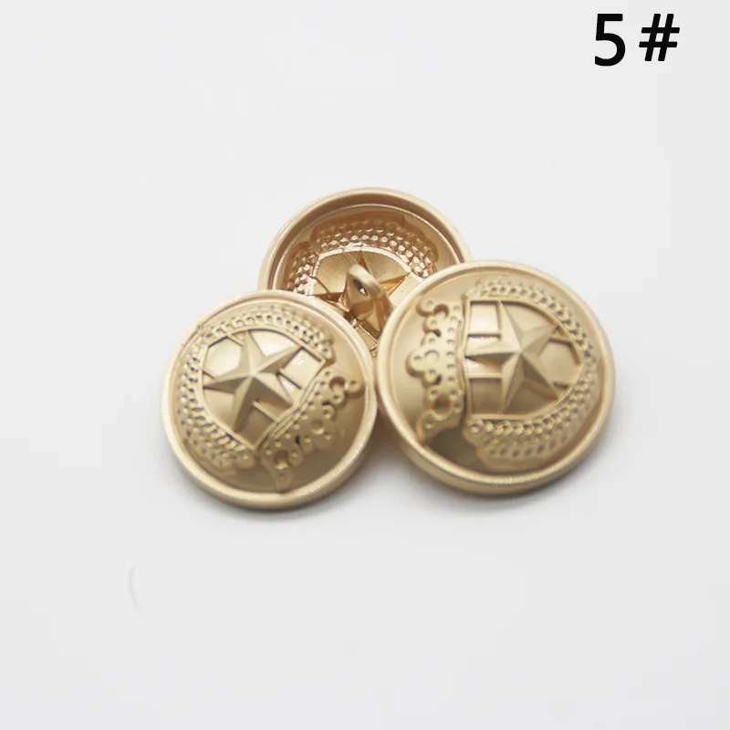 Shank Button Gold Custom Sewing Metal Zinc Alloy Plating Round ...