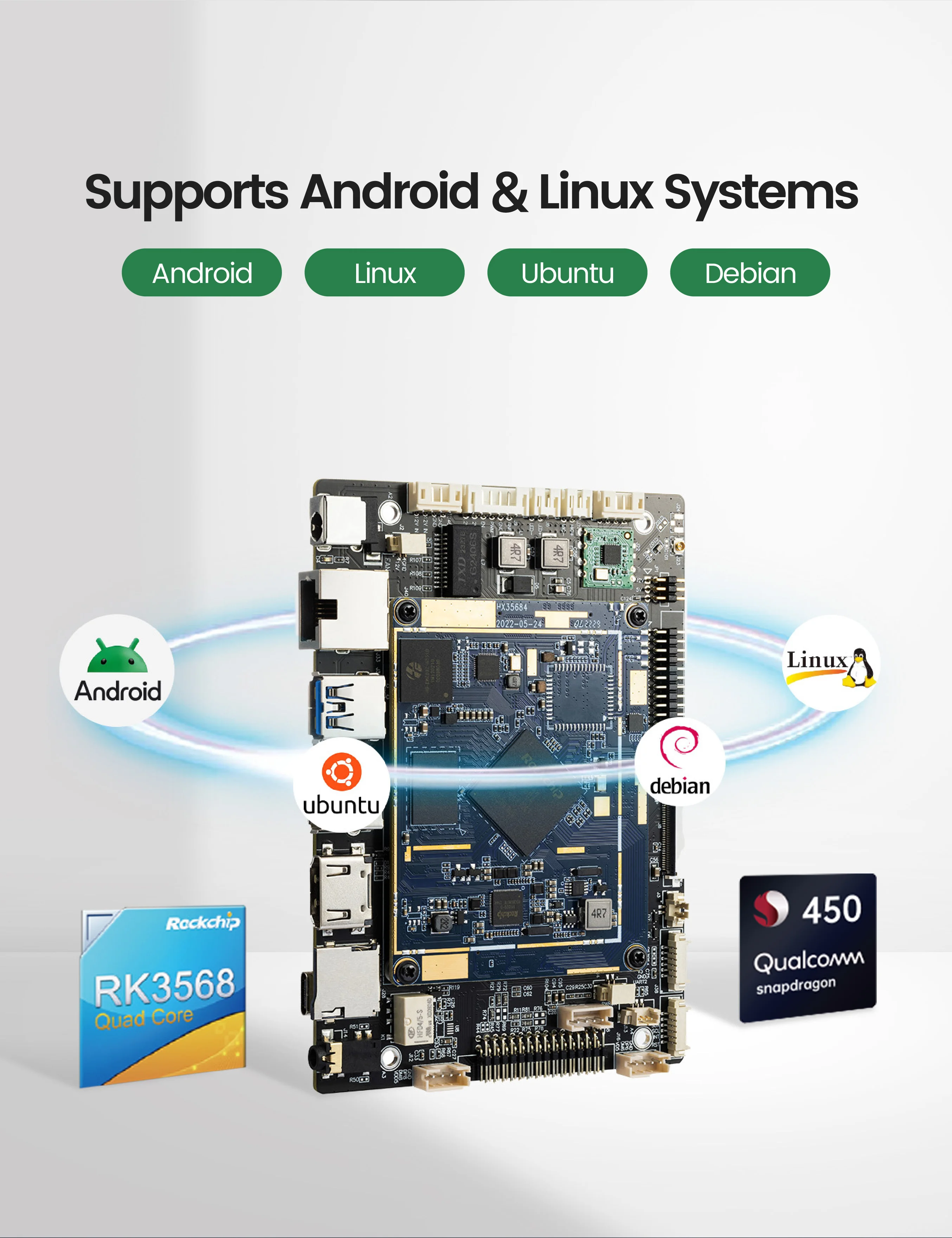 Rockchip RK3568 Board 2GB TTL LVDS Android11 SBC Embedded Motherboards for Vending Machine ...