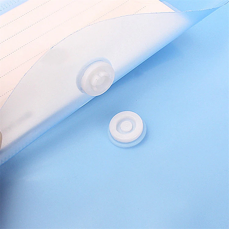 A4 Size Transparent Button File Bag with Name Pocket