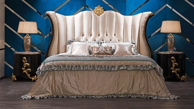 Luxury Royal Furniture Italian Carved Wooden Super King Bed Solid Beech ...
