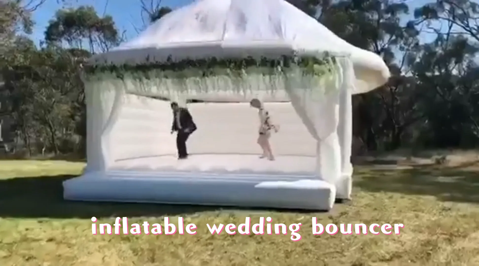 White Wedding Inflatable Bouncy Castle Moonwalk Bounce House Inflatable ...