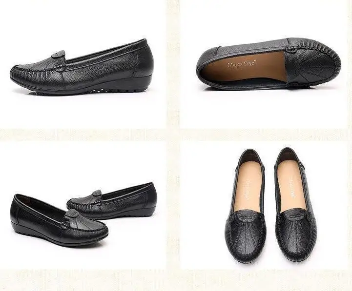 Comfortable Flat Loafers for Hotel Housekeepers - GENUINE LEATHER