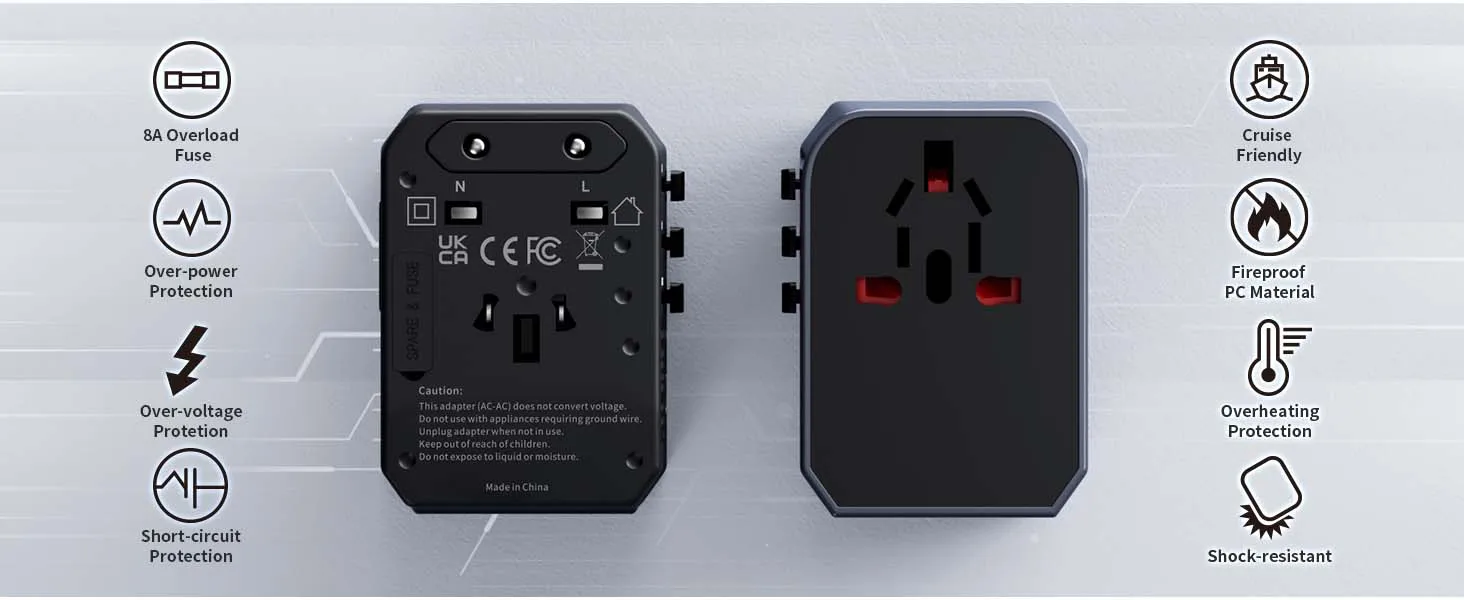 Universal Travel Adapter One International Wall Charger Ac Plug Adaptor ...