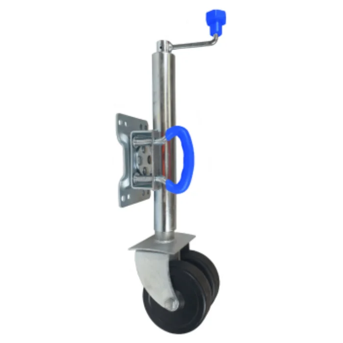 Dual Wheels 1500lbs Trailer Jack With Bracket Top Wind Handle Swing Up ...