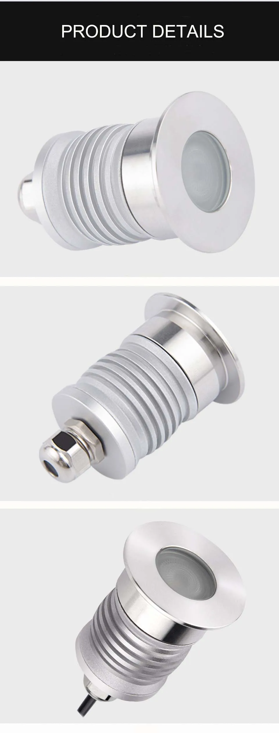 3w 12v 24v Recessed Led Step Stair Light Waterproof Ip67 Outdoor ...