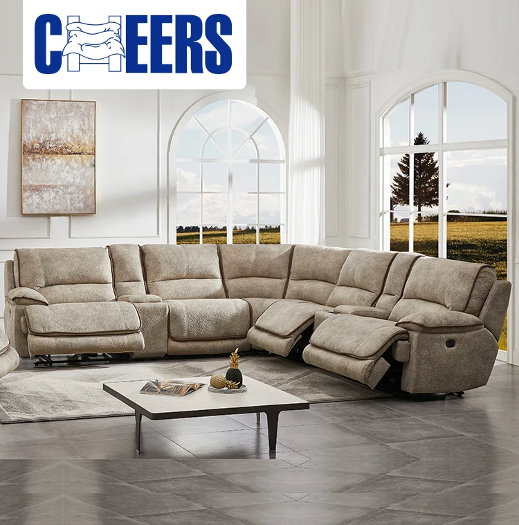 MANWAH CHEERS Fabric Recliner Sofa – Modern High Back Chair for Living ...