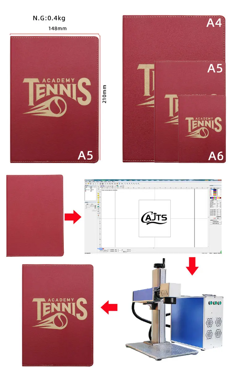 Classic Custom Laser Engraved Leather Notebook Cover Personalized Diary ...