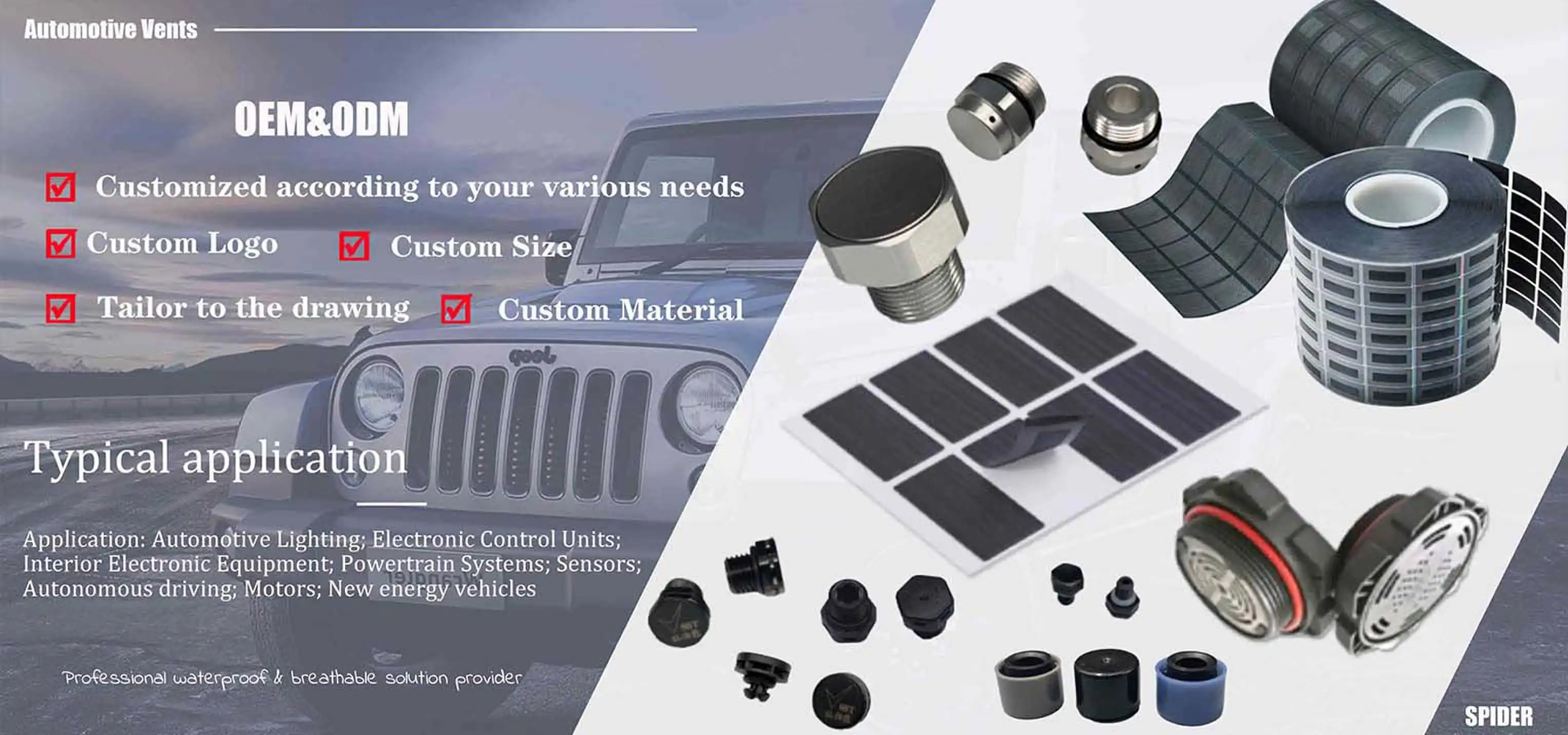 IP68 Ptfe Breathable Membrane - Spider Protective Vent