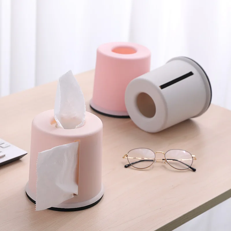 Container Tissue Dispenser - Rectangle Round Plastic Box