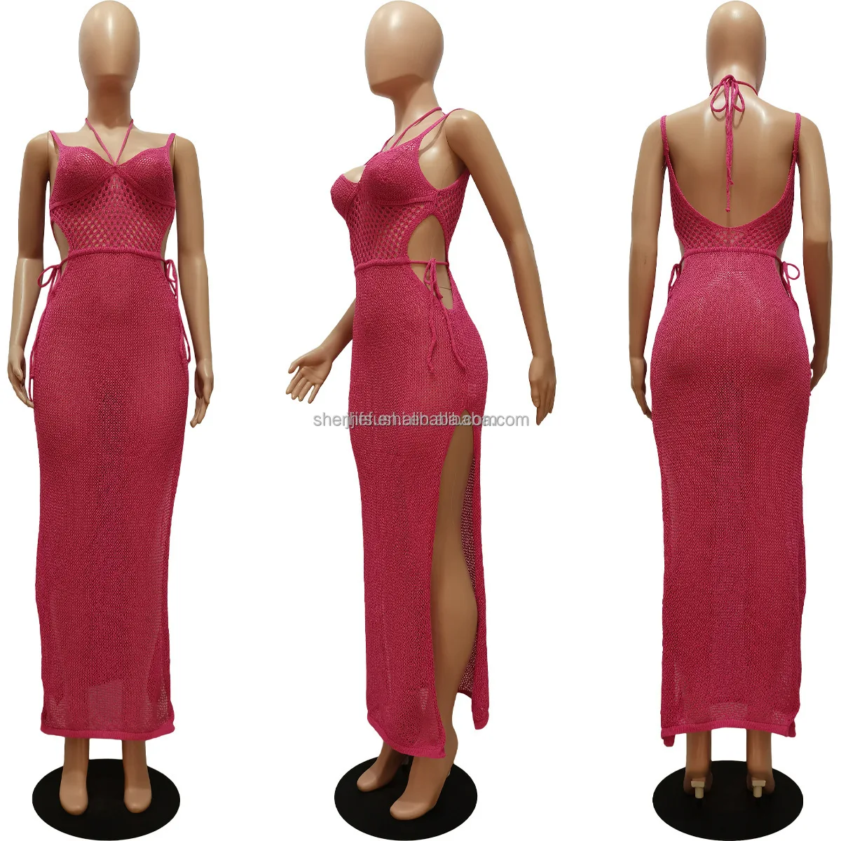 J&h2024 Hot Beach Fishnet Bikini Cover Ups Crochet Knit Mesh Cover Up ...