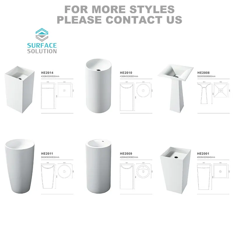 Korean Acrylic Solid Surface Lavatory Sink - Modern & Durable