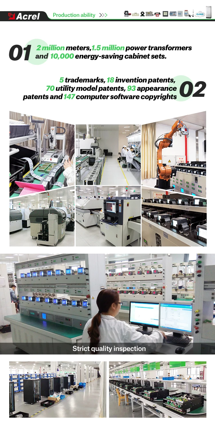 Acrel 3 Phase 380vac Kwh Meter With Open Cts 1 Rs485 Energy Consumption ...