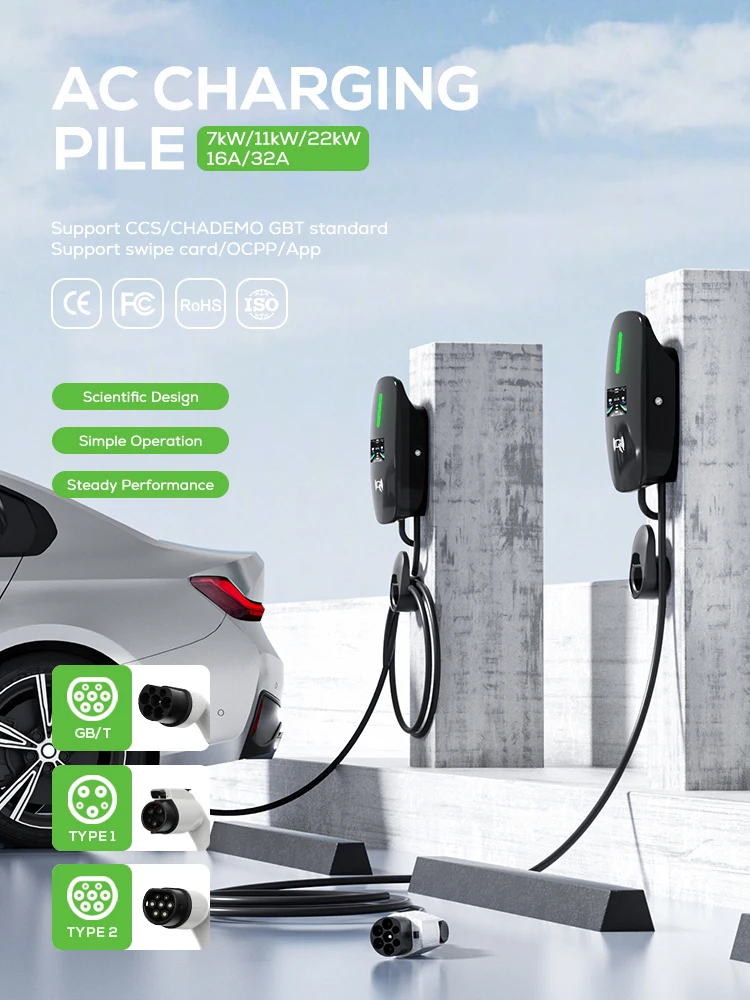 Ovrod 7kw Control With Charing Gun Holder 22kw Ac Ev Fast Charger 16a ...