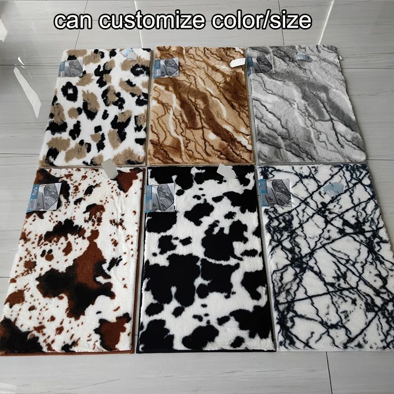 Luxury Rabbit Print Fur Mats - Non-Slip & Fluffy Rugs