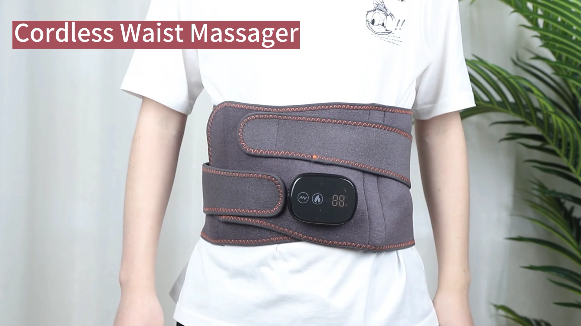 Adjustable Hot Compress Lumbar Massage Lower Back Brace Belt Pain ...