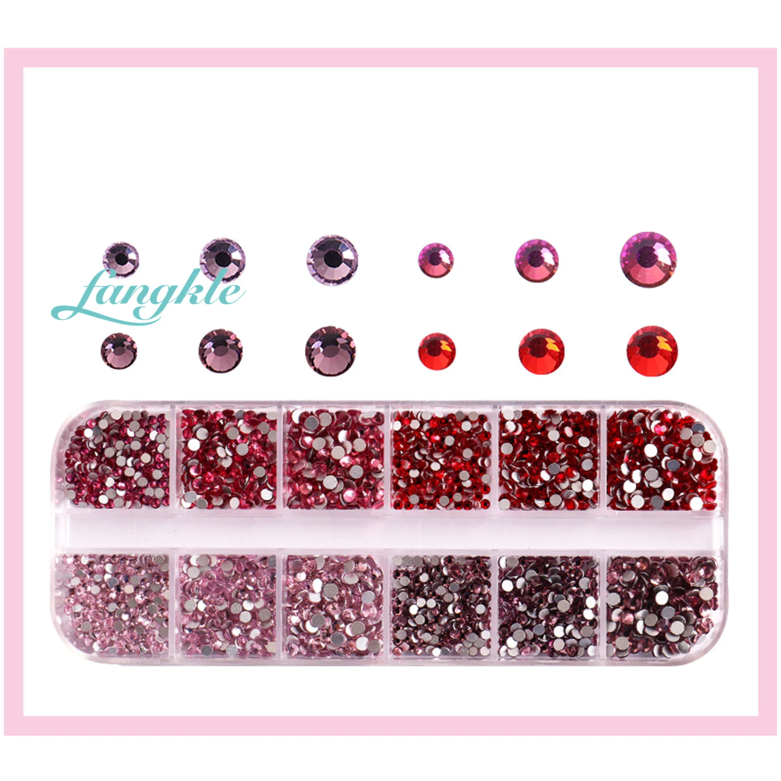 Luxury Colorful Mixed Types Diamond Art 3d 12cells Nail Diamond ...