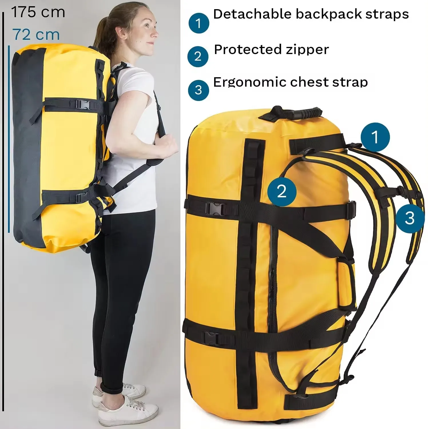 Custom 55l Waterproof Backpack Sports Gym Duffel Bag Weekender Bag ...