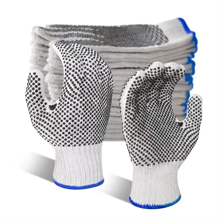 Anti-Slip Work Gloves PVC Dots General Purpose Cotton Knitted Safety ...