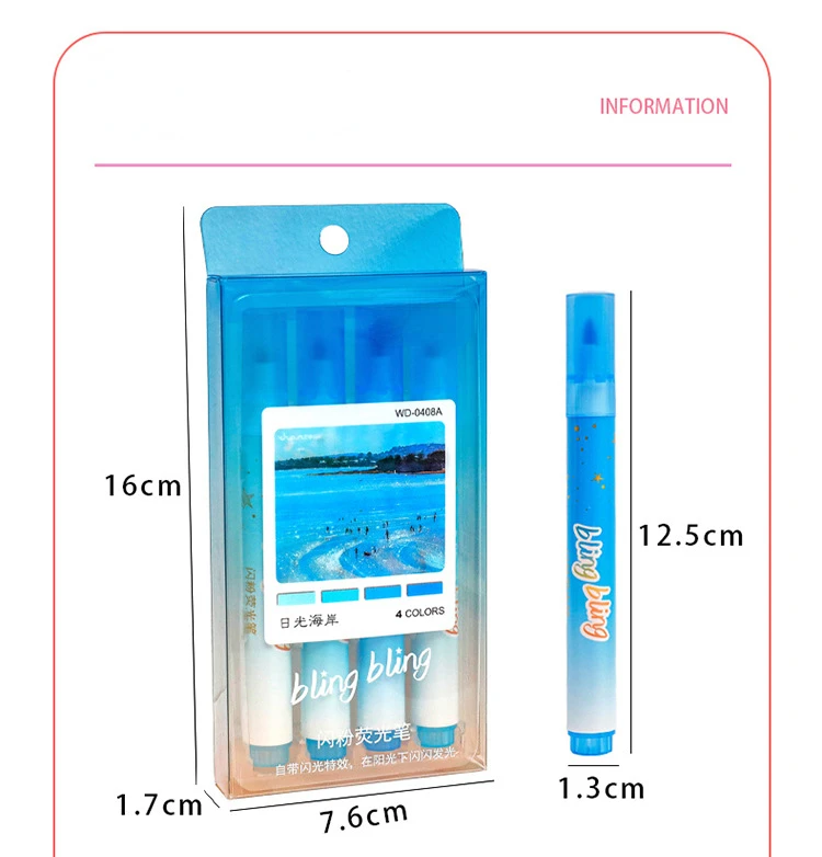 Candy Colored Gradient Highlighter Pen Set Creative 4-Piece Student Key ...