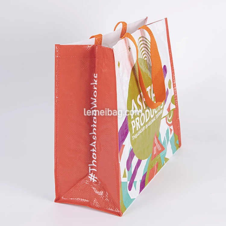 Reusable Waterproof PP Woven Shopping Tote Bags with Logos