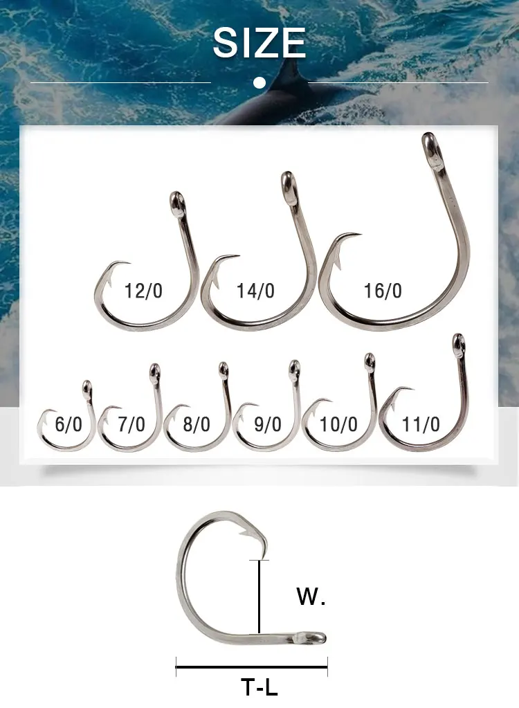 Fishing Tuna Circle Hooks - Extra Strong Stainless Steel Big Game ...