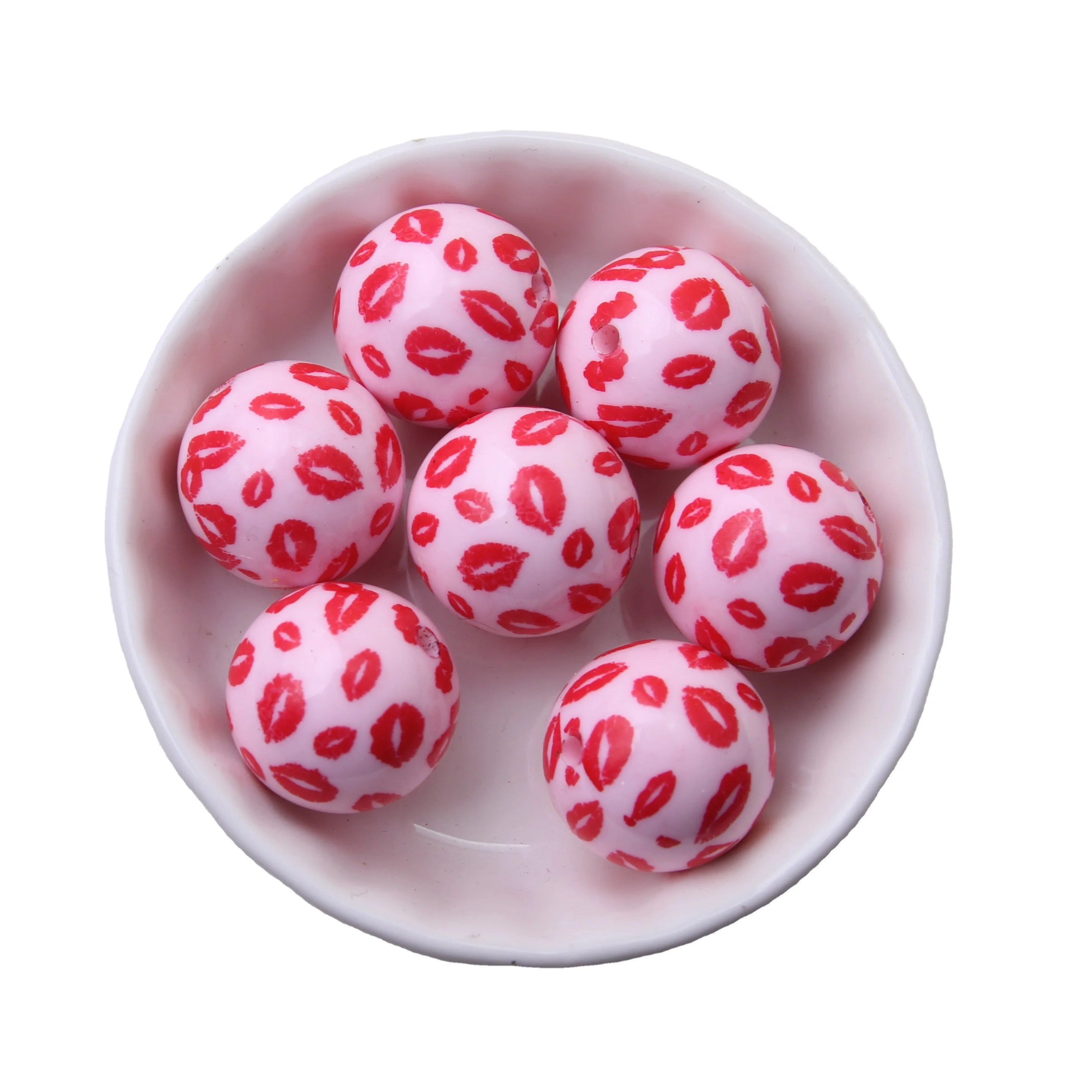 16mm 20mm Stock Colorful Valentine's Day Pink and Red Acrylic Solid ...