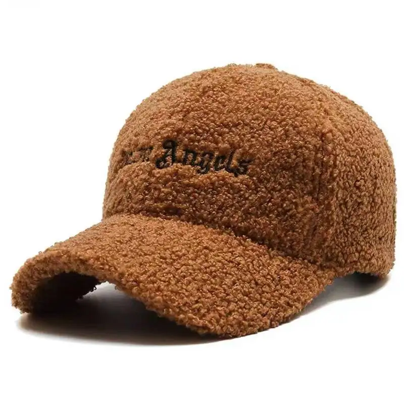 Custom Embroidery Baseball Cap Warm Outdoor Fleece with Fur