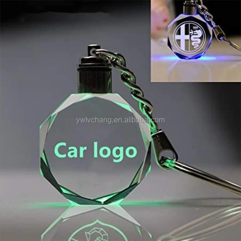 Custom Car Logo Keychain - Laser Engraved Crystal Key Holder