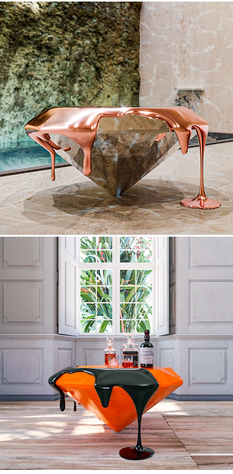 Factory Wholesale Silver Glass Top Crushed Diamond Mirrored Coffee ...