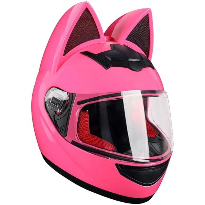 Wejump Motorcycle Full Face Helmet Helmet Personality Cat Ears Angled ...