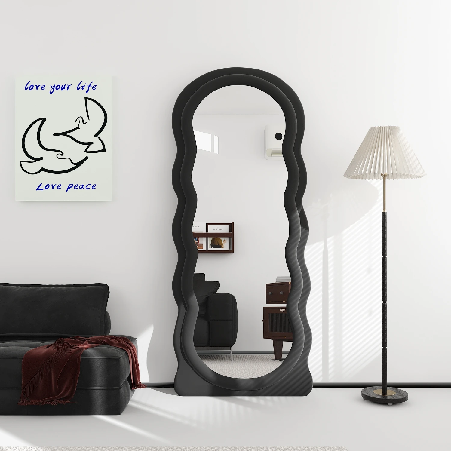 Custom Asymmetrical Arch Irregular Full Length Body Long Wavy Wall ...