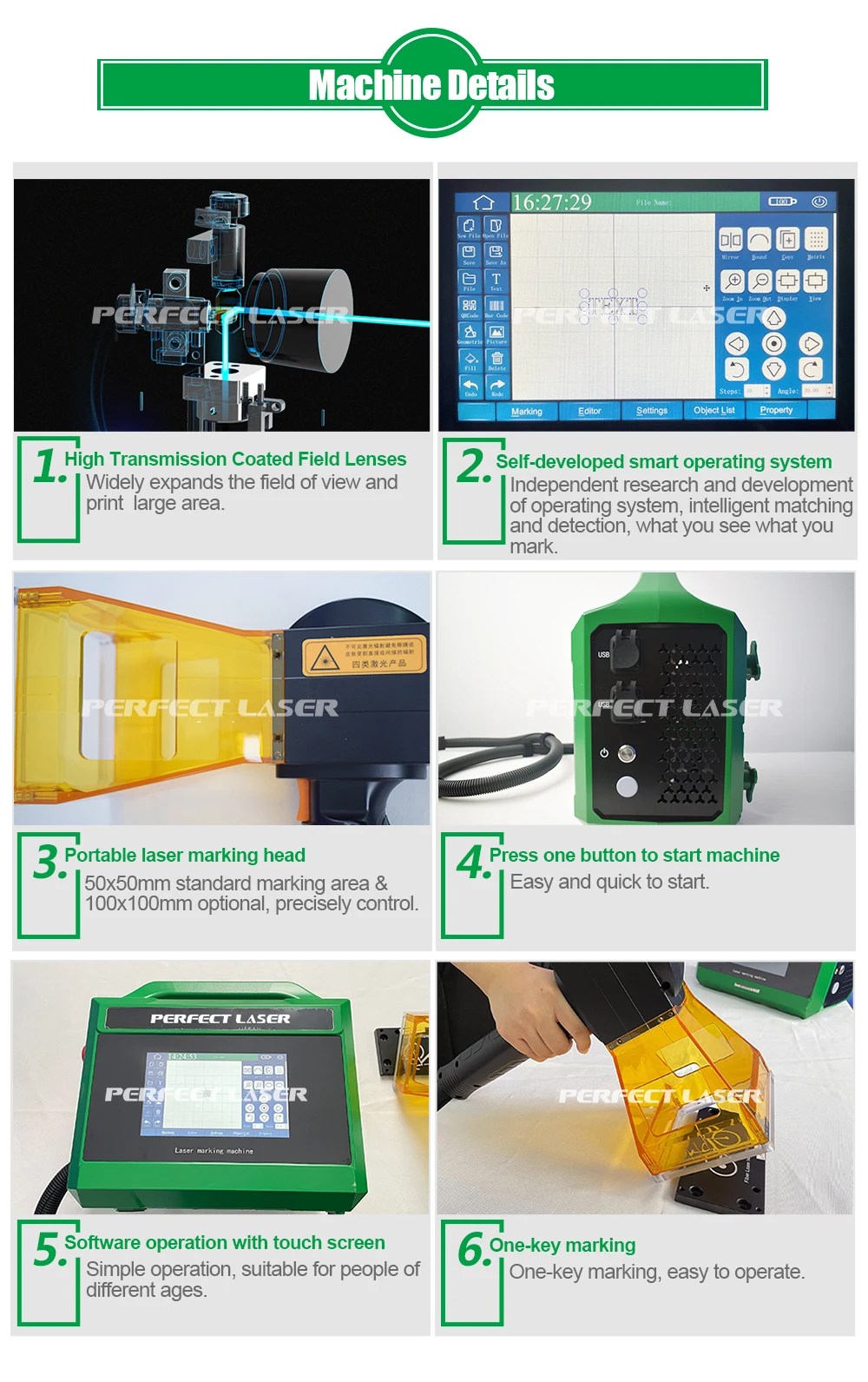 Perfect Laser 20w 30w Raycus Max Jpt Smart Lcd Display Handheld Mini ...