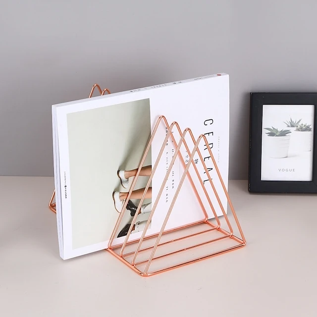 Metal Triangle Desk Storage Organizer For Home Office Books Magazine ...