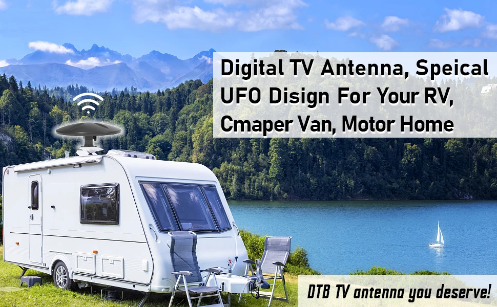 Long Range UHF 4K Car Trailer Truck Caravan Boat TV Antennas